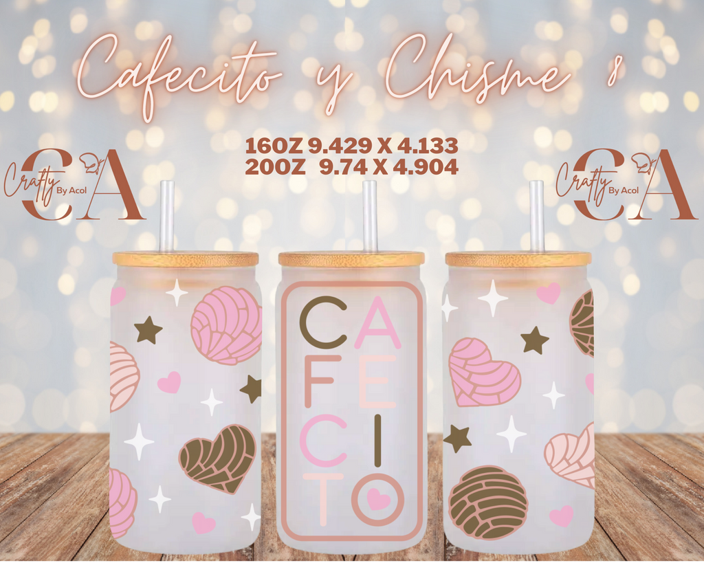 Cafecito Y Chisme 8 Vinyl Can Wrap